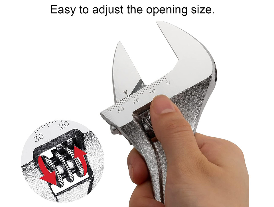 8 Inch Adjustable Wrench - Professional Shift Wrench With Wide Bore ...