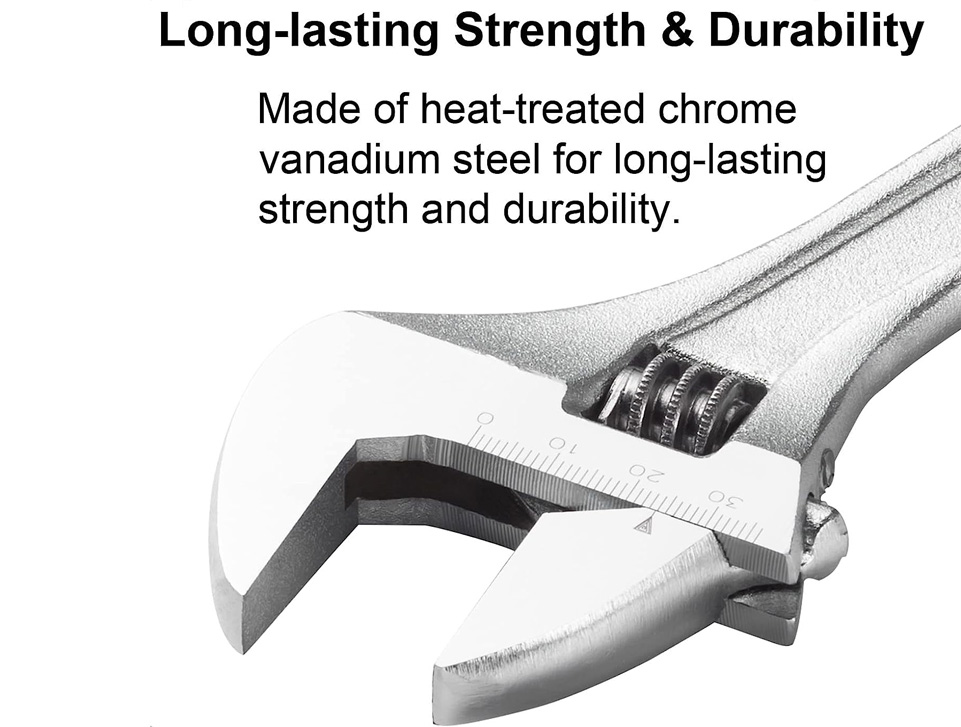 8 Inch Adjustable Wrench - Professional Shift Wrench With Wide Bore ...