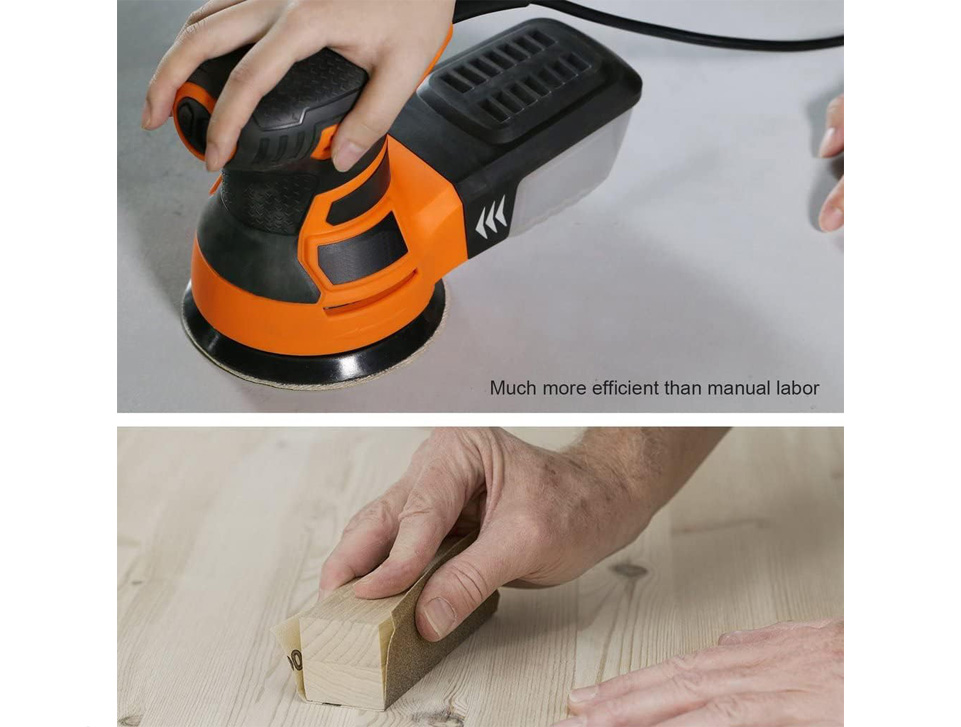 5-Inch 3.0a Random Orbital Sander With 6 Variable Speeds 6000-13000 Rpm ...