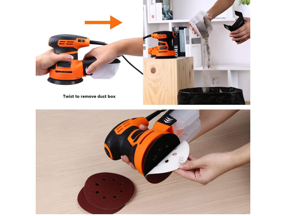 5-Inch 3.0a Random Orbital Sander With 6 Variable Speeds 6000-13000 Rpm ...
