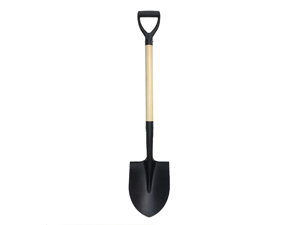Garden Digging Shovel, Round Shovel, Wooden Garden Shovel With D-Handle ...